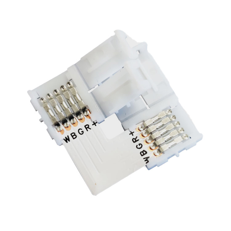 Conector L de 5 polos para Tiras LED SMD5050-SMD5060 RGBW