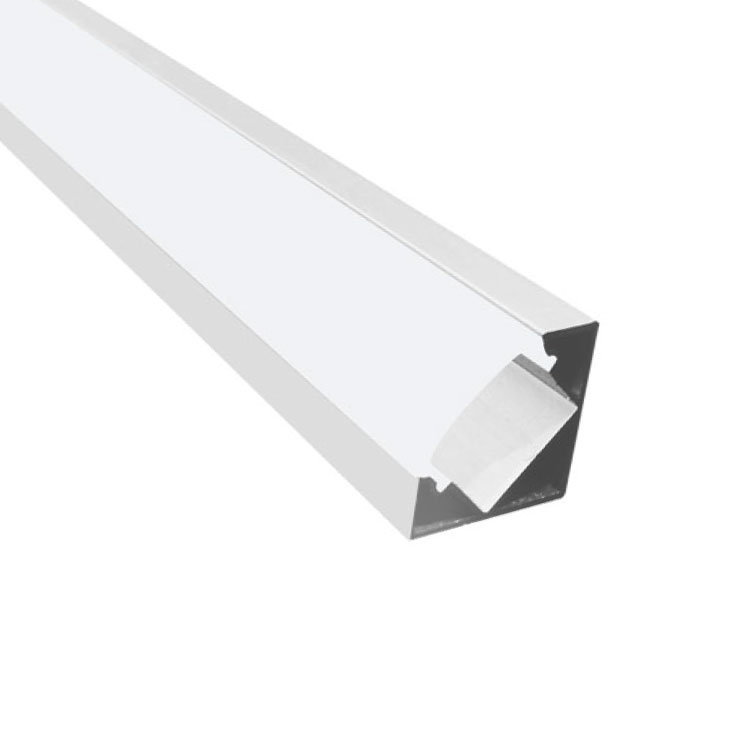 Perfil de Aluminio Esquinero 18x18mm Anodizado, Cover Opal Blanco ...