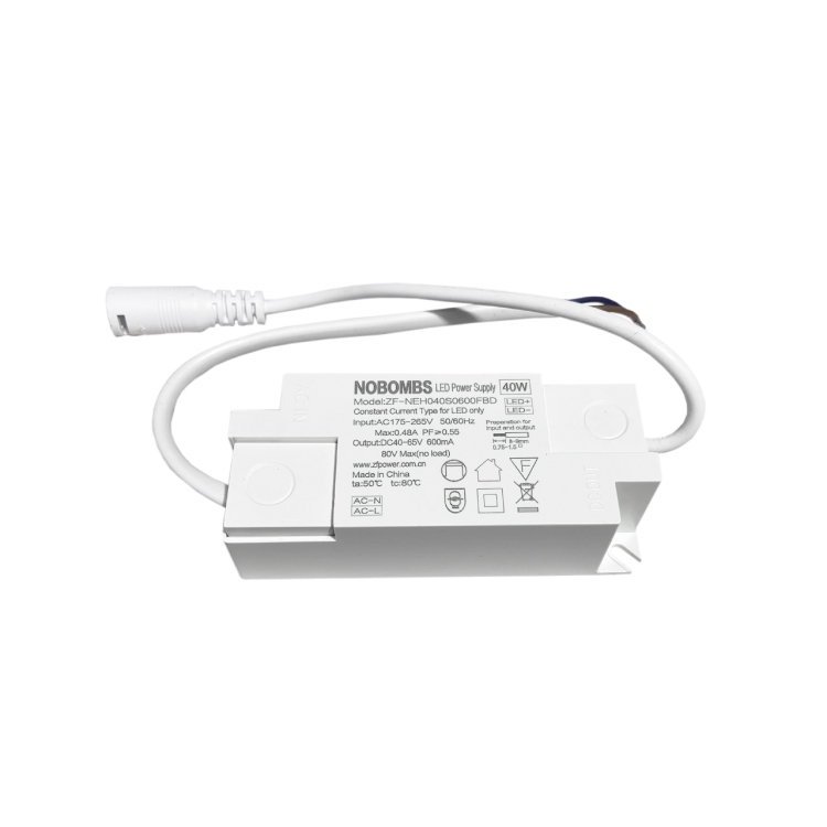 Driver LED, DC 40-66V 40W 600mA, Entrada: AC100-240V