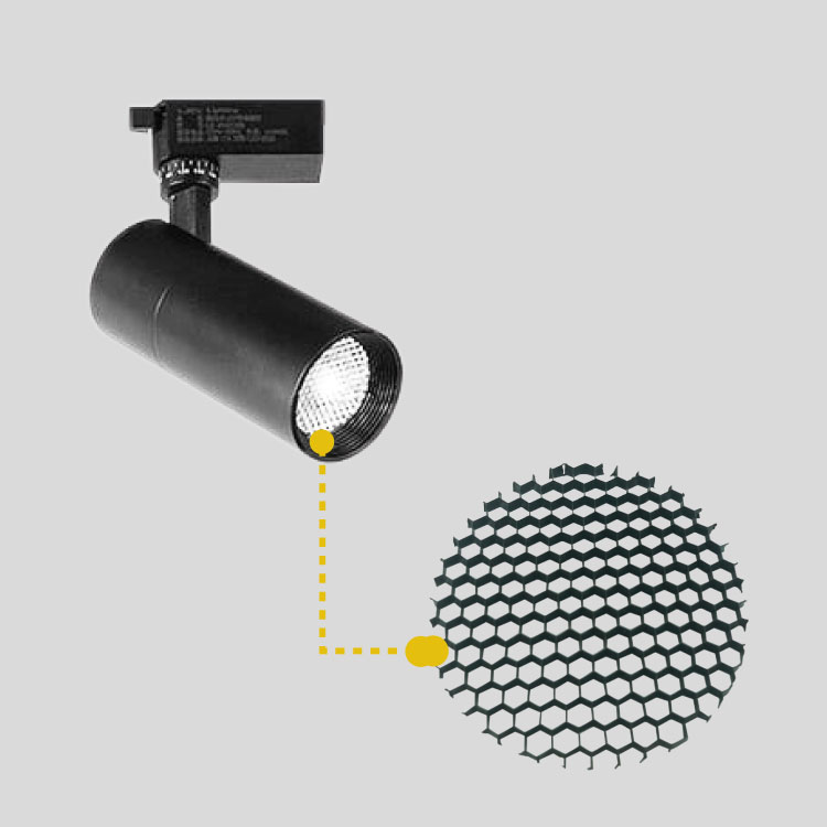 Filtro Anti-Reflejo Panal 5cm, para dicroicas LED GU10 y MR16
