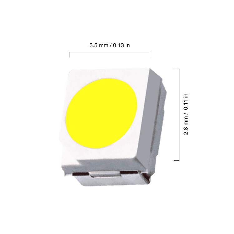 LED SMD3528 3,2V 0,06W 20mA, Blanco Cálido 3.000K, 8lm