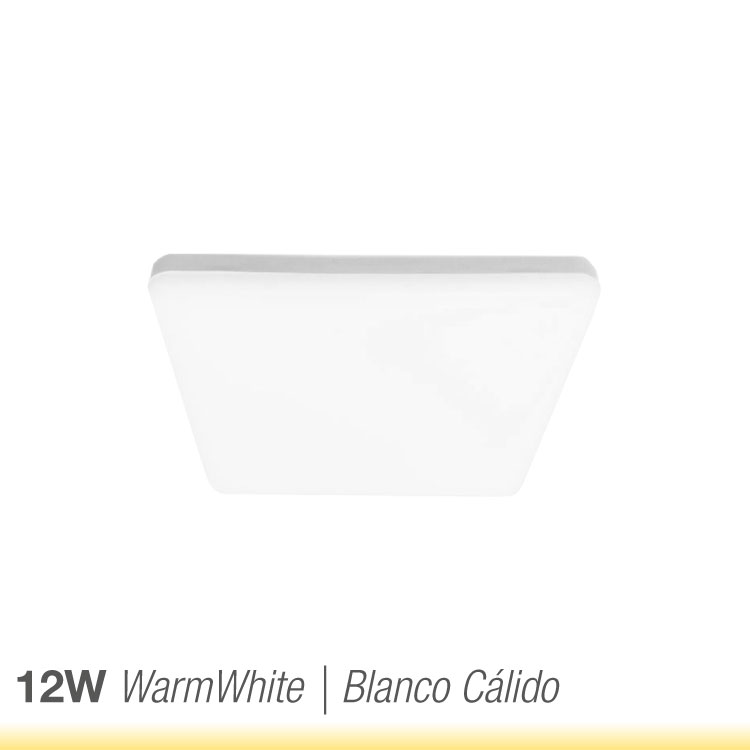 Panel LED cuadrado AJUSTABLE 12x12cm 12W 1020lm Cálido, Empotrar