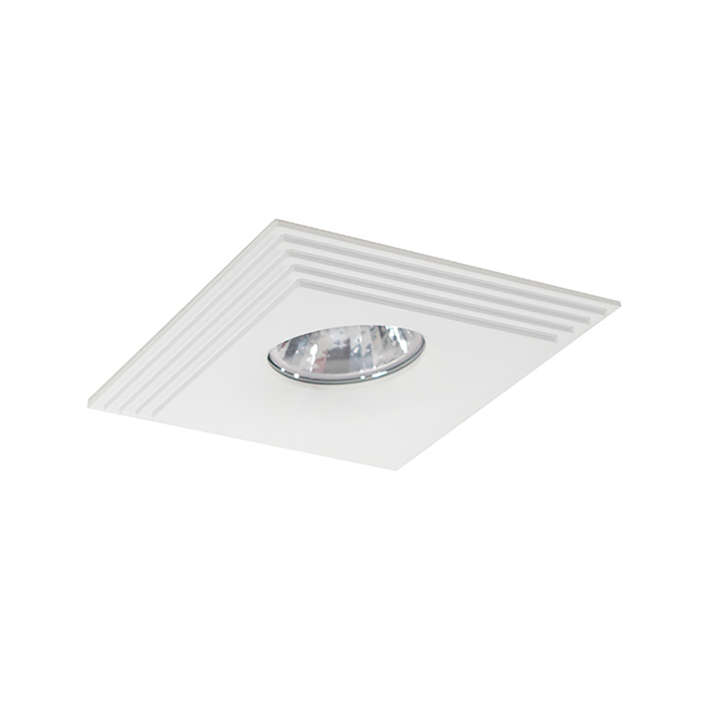 Aro fijo cuadrado blanco mate escalonado 98x98mm