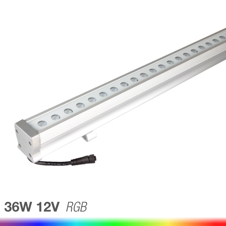 Bañador LED de Exterior IP66, RGB 12V 36W 3A, 1m