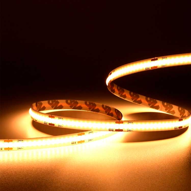 Tira LED COB 24V 10W/m Blanco cálido 2700K x5m