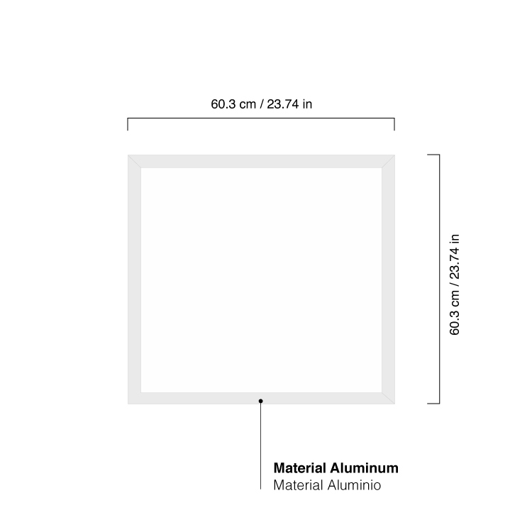 2x2 LED Panel, 40W 3,800lm Cool White 6,000K, Recessed